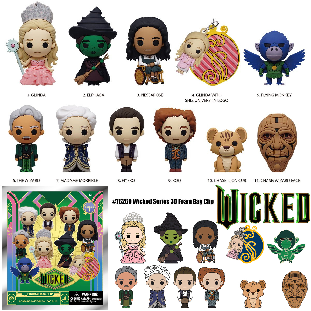 Wicked 3D Figural Bag Clips (Blind-Bag) Keychains « Toy Blog